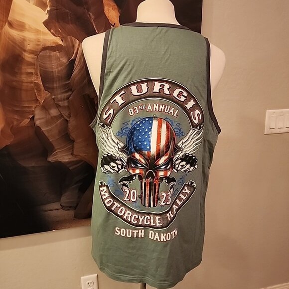 Ragwear | Shirts | Mens 223 Sturgis Tank Top Motorcycle Skull Flag 2xl ...